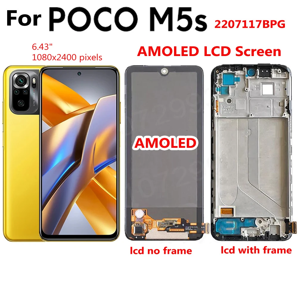 Pantalla-LCD-AMOLED-de-6-43-pulgadas-para-Xiaomi-Poco-M5s-montaje-de ...