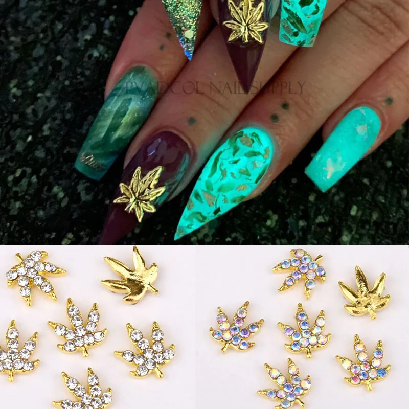 Weed Leaf Nail Art