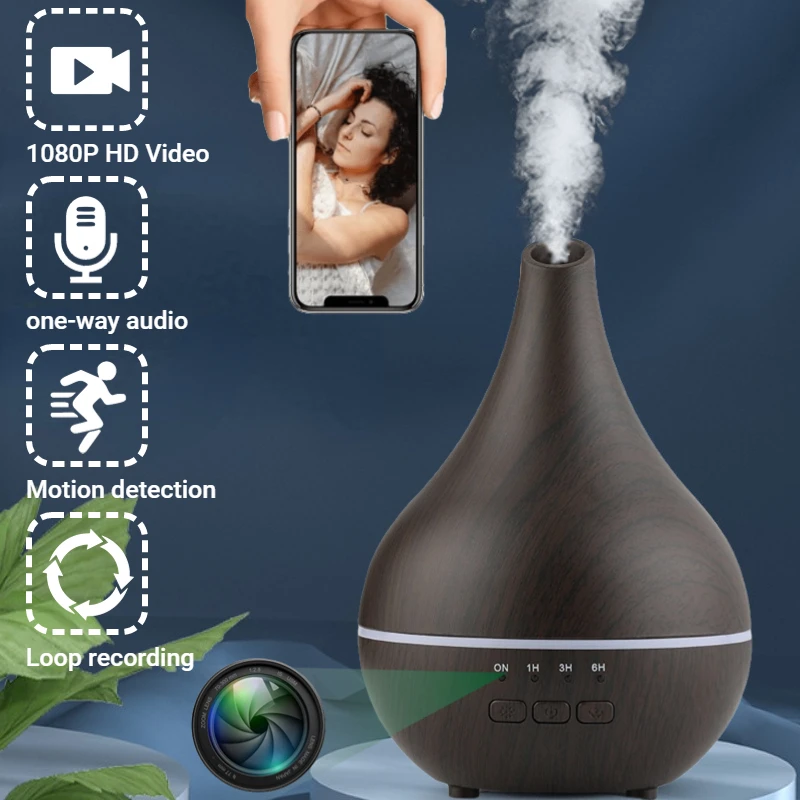 1080P HD Mini Camera WIFI Air Humidifier Camera Essential Oil Nebulizer ...