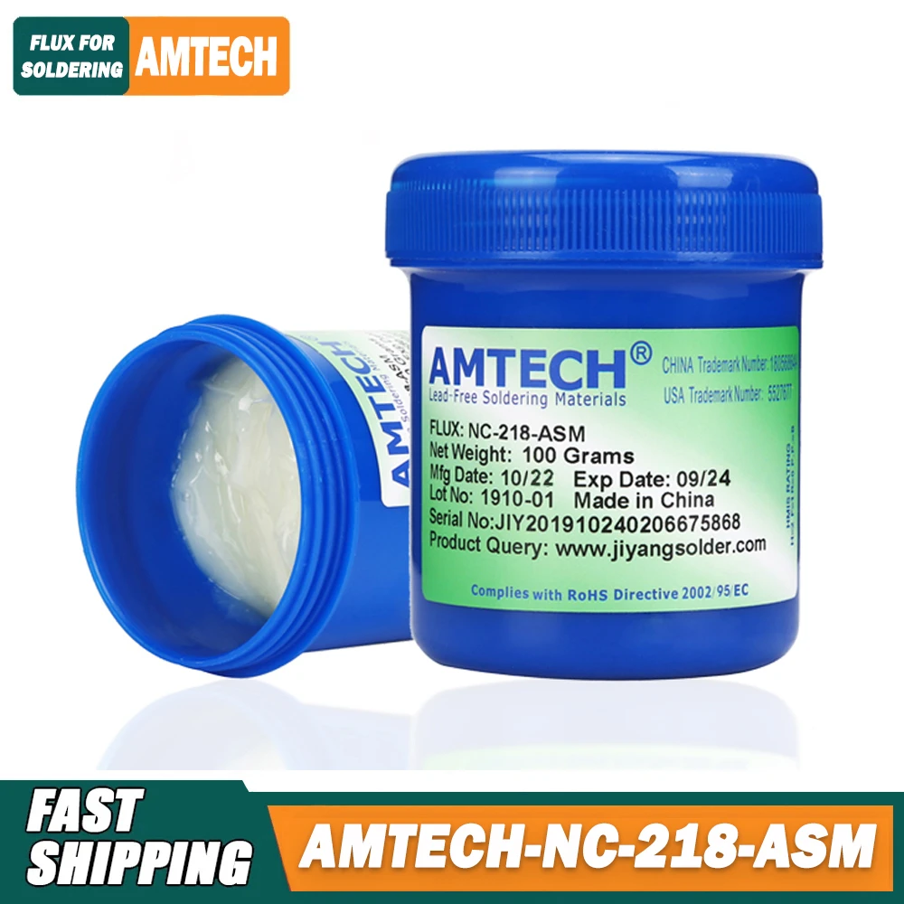 Flux Amtech 오리지널 NC 218 ASM 플럭스 납땜 용 100g No clean 납땜 플럭스 팁 리프레셔 납땜 Pcb 수리 용접 도구| | - AliExpress