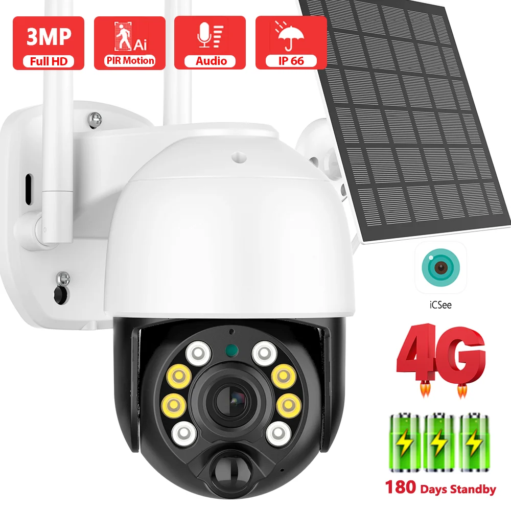 PTZ-IP-Camera-4G-Sim-Card-Solar-Wifi-Wireless-Camera-Outdoor-3MP-HD ...