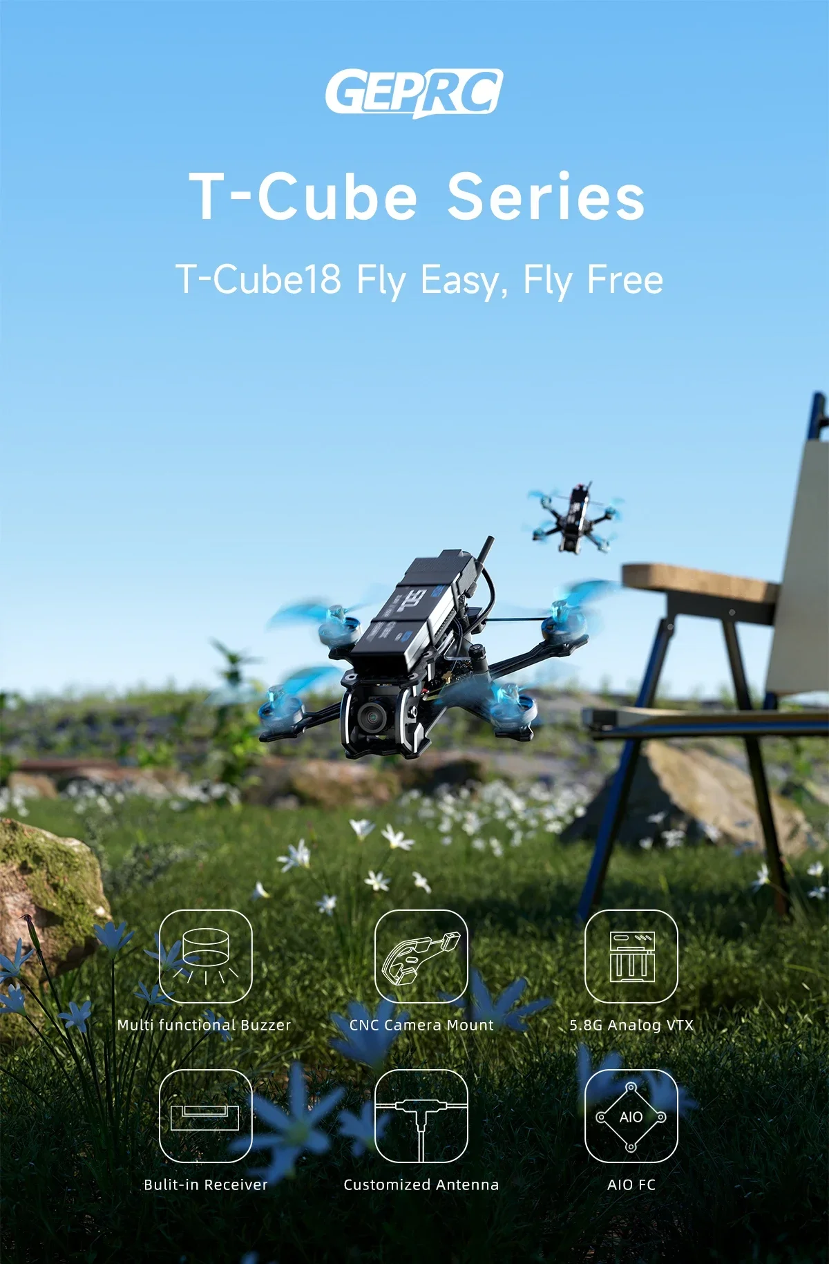 Аналоговый/HDZERO TAKER F411-12A-E 400 МВт CADDX ANT / HDZERO ECO Bundle 1002 25000KV ELRS 2.4G ...