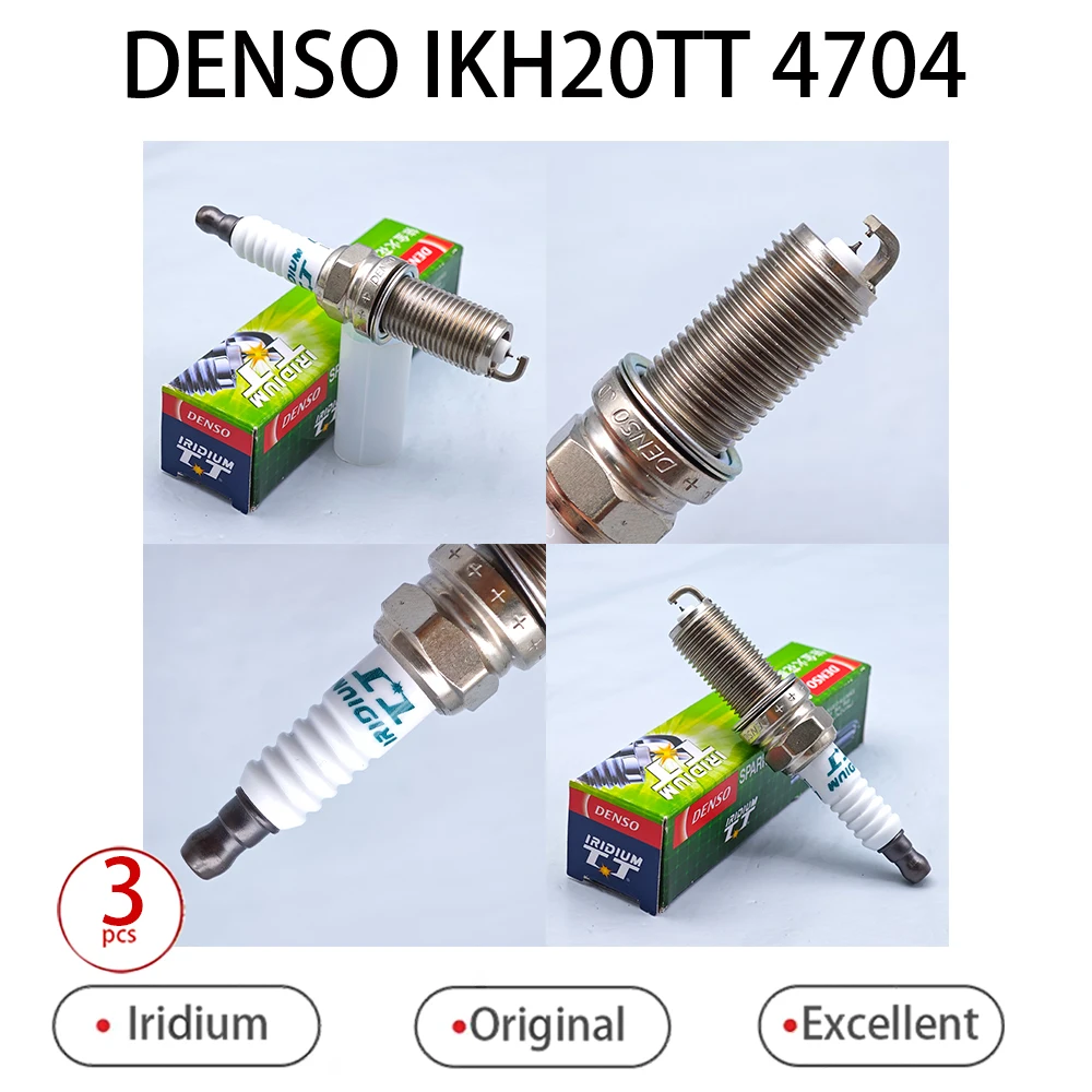 3pcs DENSO Iridium Spark Plug IKH20TT 4704 Adapted To Crown Ruiz ...