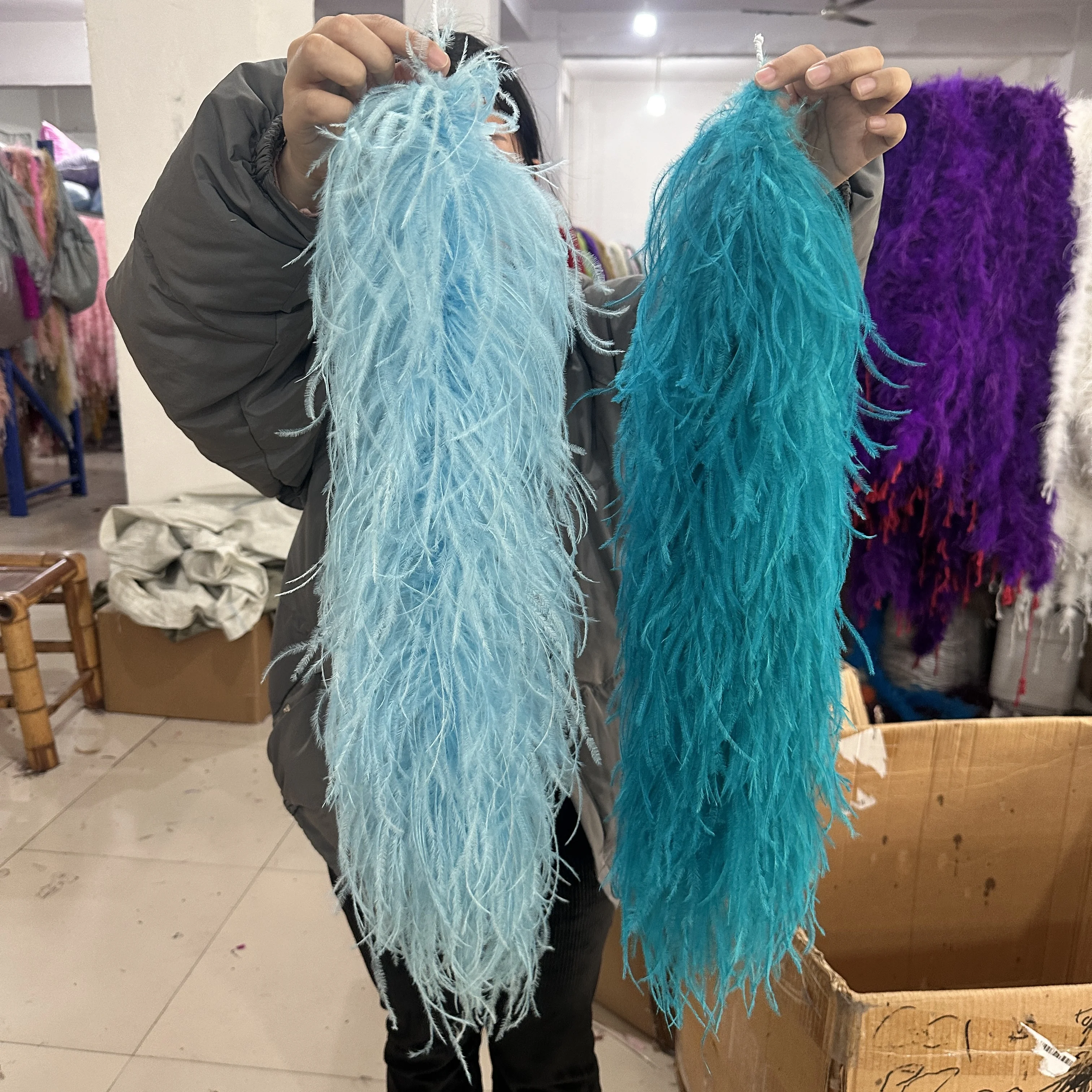 Customize 50CM Ostrich Feathers Boa Scarf Colored Ostrich Boa Fluffy ...