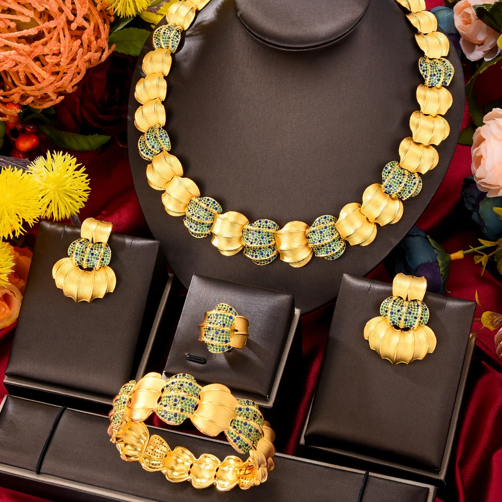 GODKI-4PC-BIG-Maple-leaf-Luxury-African-Jewelry-Set-For-Women-Wedding ...