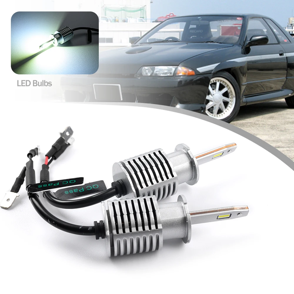 2Pc For Nissan Skyline GT-R R32 with projector headlight Led Front ...