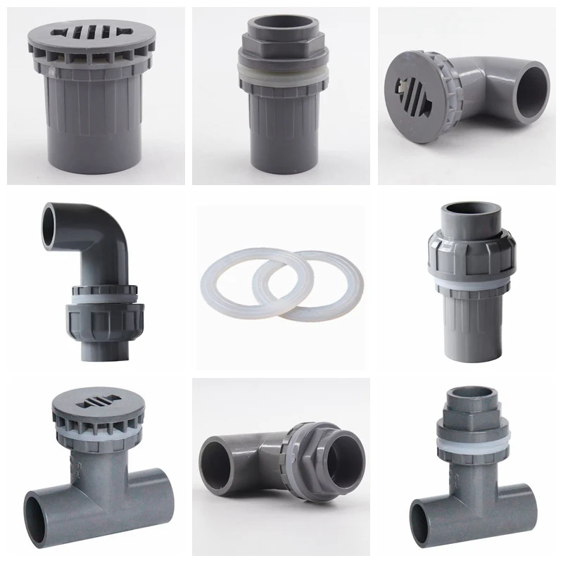 JoendocD-Adaptateur de vidange de tuyau en PVC bleu,20-50mm,1 pièce,bout d'aquarium,poisson ...