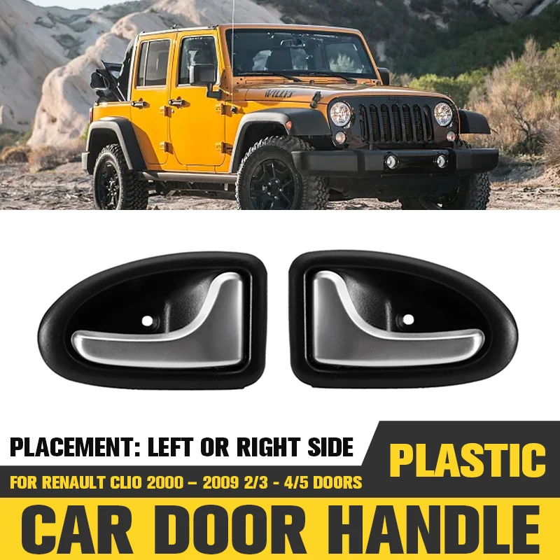 Silver-Matte-Car-Interior-Door-Handle-Inside-Inner-Door-knob-Left-Right ...