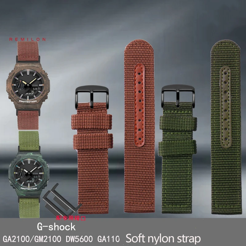 Canvas watch Strap For Casio GShock GM2100 GA2100 GA2110 DW5600 GW-5000 ...
