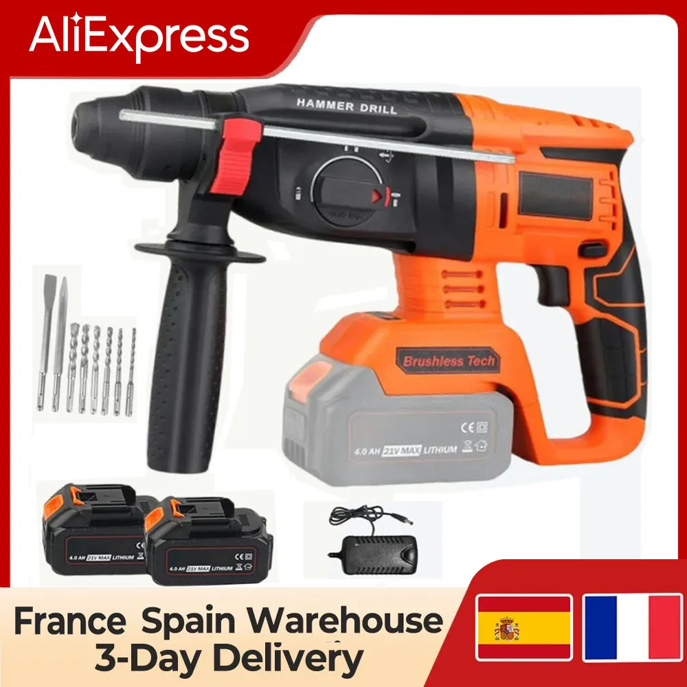 2000W-10600IPM-brushless-cordless-rotary-hammer-drill-Rechargeable ...
