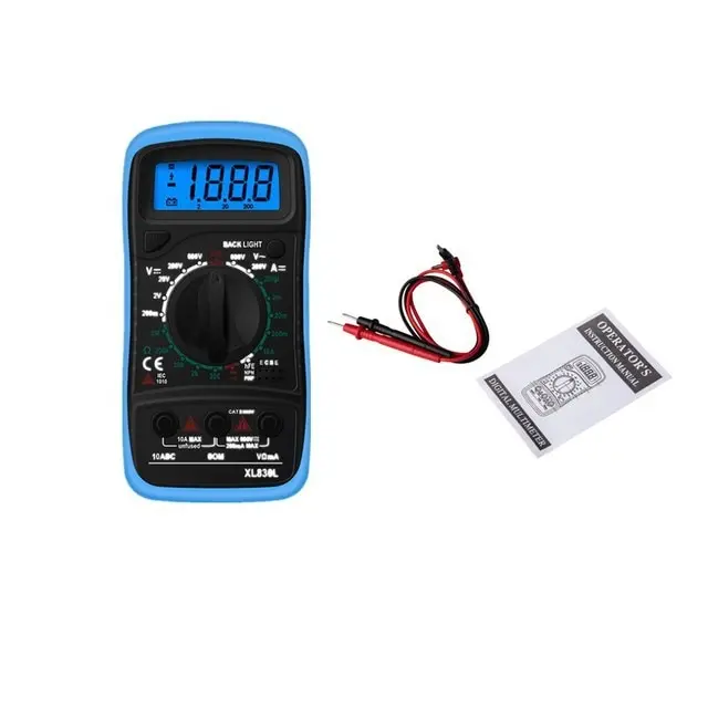 Handheld Digital Multimeter LCD Backlight Portable AC/DC Ammeter ...
