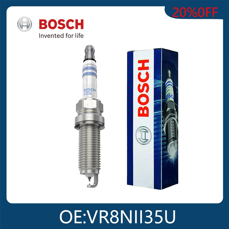 BOSCH bujía de coche Original OE 0242129514 VR8NII35U, doble iridio, para NISSAN, RENAULT ...