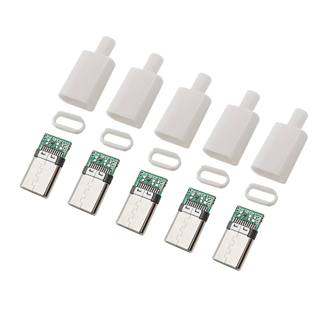 5Pcs TYPE C USB 3.1 24 Pin Male Plug Welding Connector Adapter with Housing Type-C Charging ...