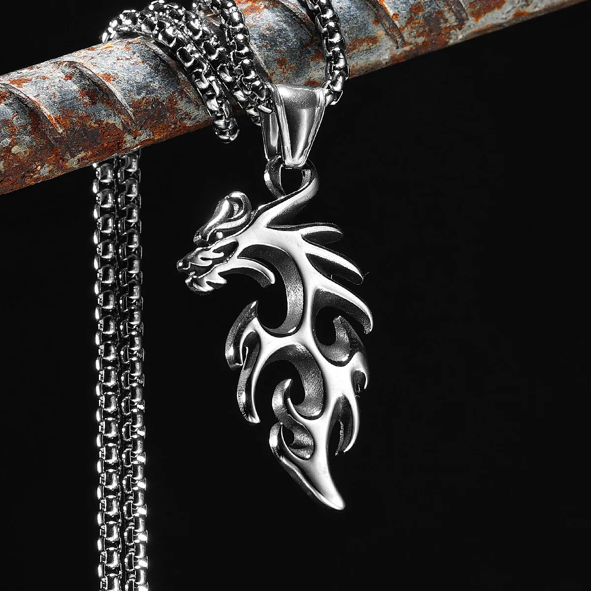 Dragon Pendants 316L Stainless Steel Men Powerful Amulet Necklaces ...