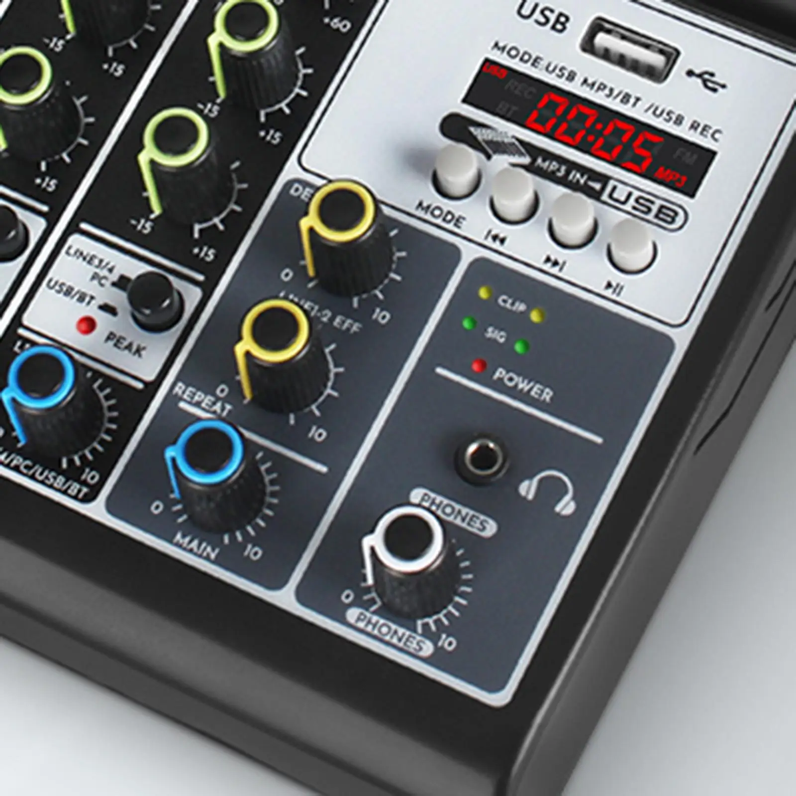 Audio-Mixer-com-Reverb-Delay-Effect-4-canais-Stereo-DJ-Mixer-Sound ...