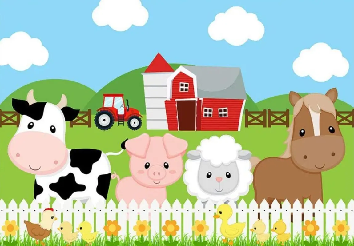 Barn With Animals Cartoon