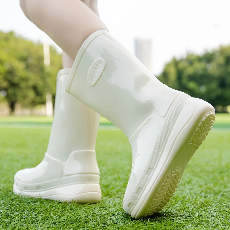 Comemore-Fashion-Mid-tube-Rain-Boots-Ladies-Pvc-Non-slip-Women-s-Water ...