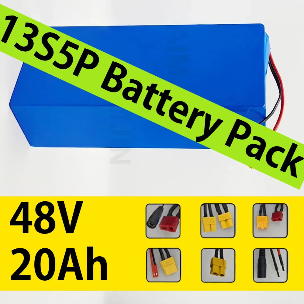 48V 20Ah 18650 Lithium 13S5P Battery Pack Built-in Intelligent BMS For ...