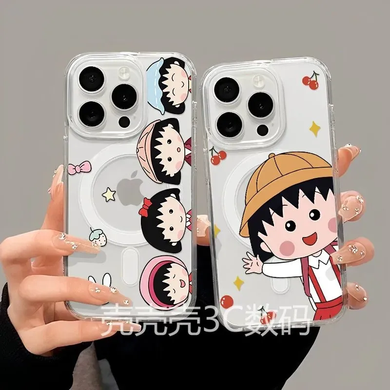 Cute Chibi Maruko-chansMagnetic Phone Case for Samsung Galaxy S25 S24 ...