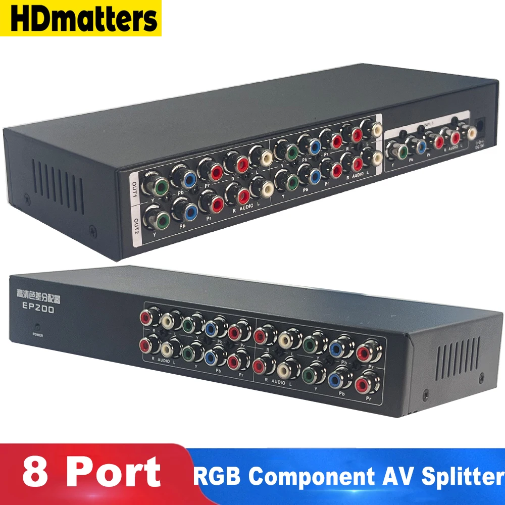 8-port-Component-Splitter-1-in-8-out-RGB-Ypbpr-component-AV-Splitter ...