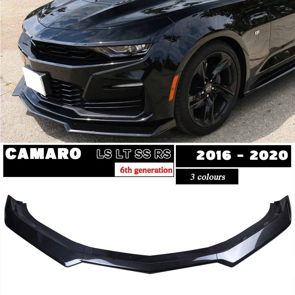 Carbon Fiber Front Bumper Lip Gloss Black Chin Spoiler for Chevrolet ...
