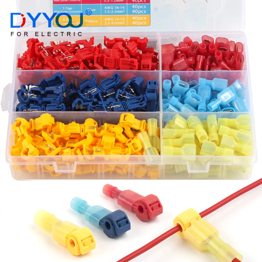 T-Tap-Wire-Connectors-Self-Stripping-Quick-Splice-Electrical-Wire ...