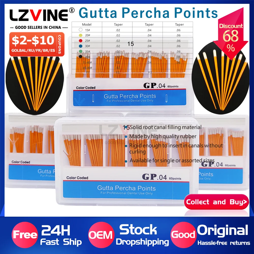 GP04 15# Dental Gutta Percha Points Root Cancel Endodontics Absorption ...