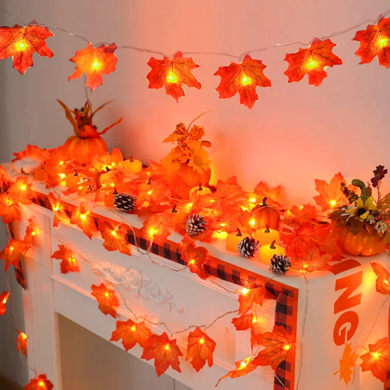 1m-10-Leds-Artificial-Autumn-Maple-Leaves-Garland-Led-Fairy-Lights ...