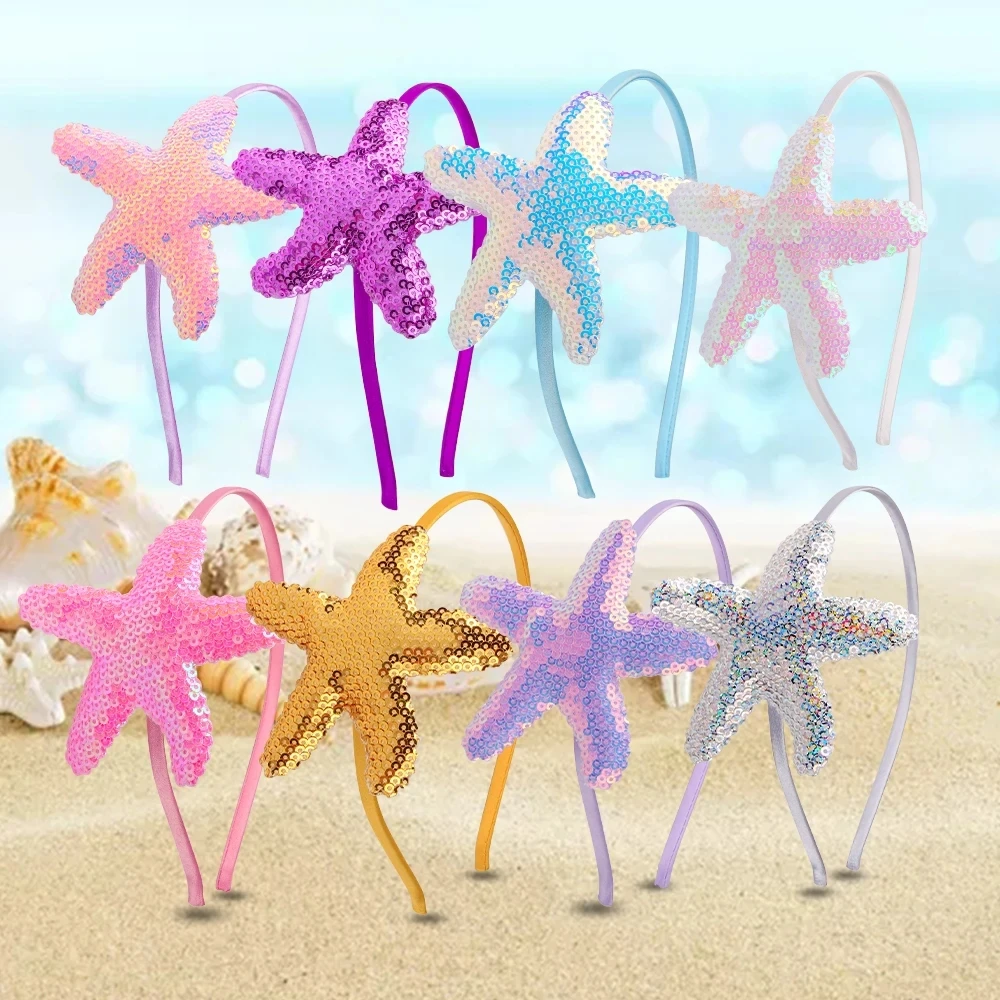Starfish-Headband-Sequins-Star-Hair-Band-for-Women-Girls-Hair ...