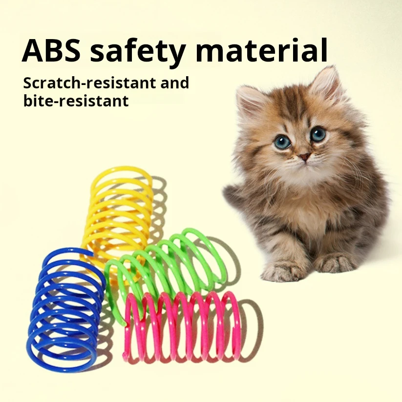 50Pcs Cat Spring Toy, Cat Spiral Toys Interactive for Indoor Colorful ...
