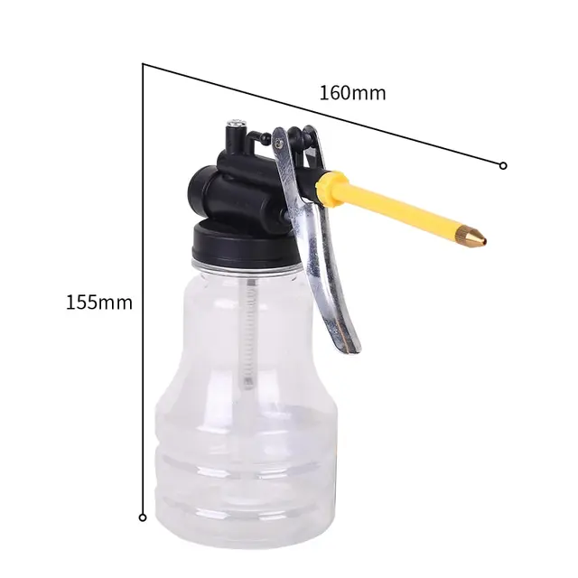 Deli Oil Can Oiler Plastic Metal High Pressure Pump Transparent Car Oil ...