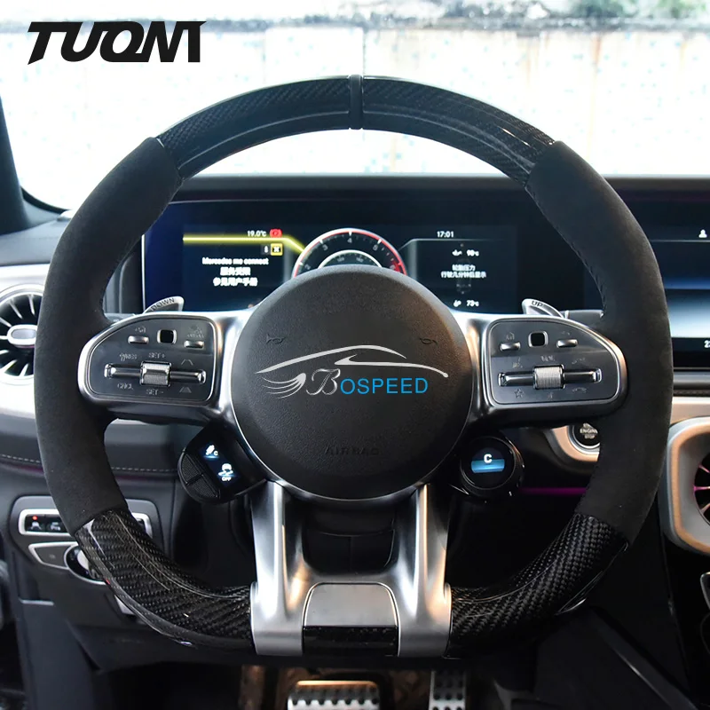 Couro-Suede-Fibra-De-Carbono-LED-Volante-Atualiza-o-Led-Volante-para ...