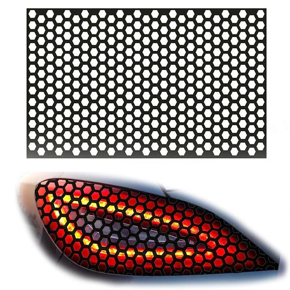 Car Rear Tail Light Cover Black Honeycomb Precut Sticker Tail-lamp ...