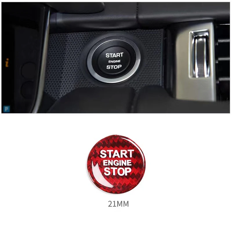 Carbon Fiber Start Stop Push Button Engine Ignition Switch Protective ...