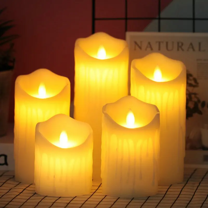 Battery-operated-Led-Pillar-Candle-Dancing-Flame-Swinging-Wick-Paraffin ...