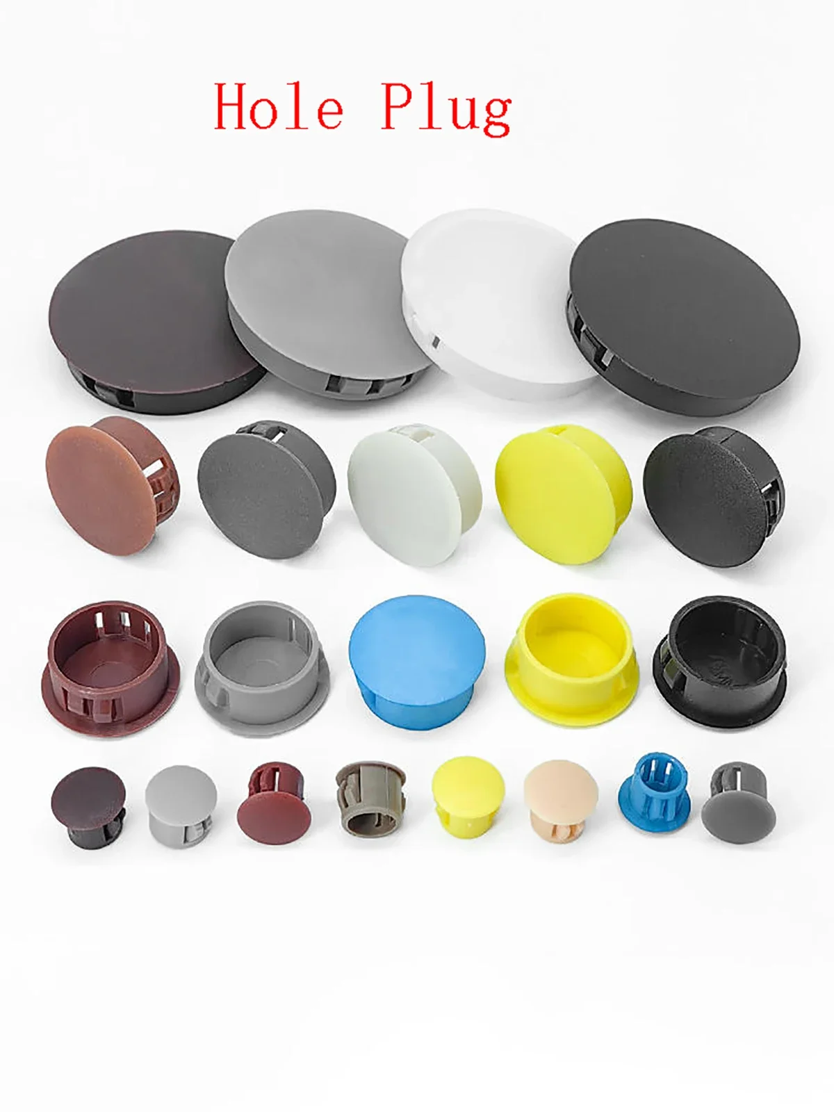 10PCS Black And White Buckle Type Nylon Plastic Hole Plug Cover, Pipe ...