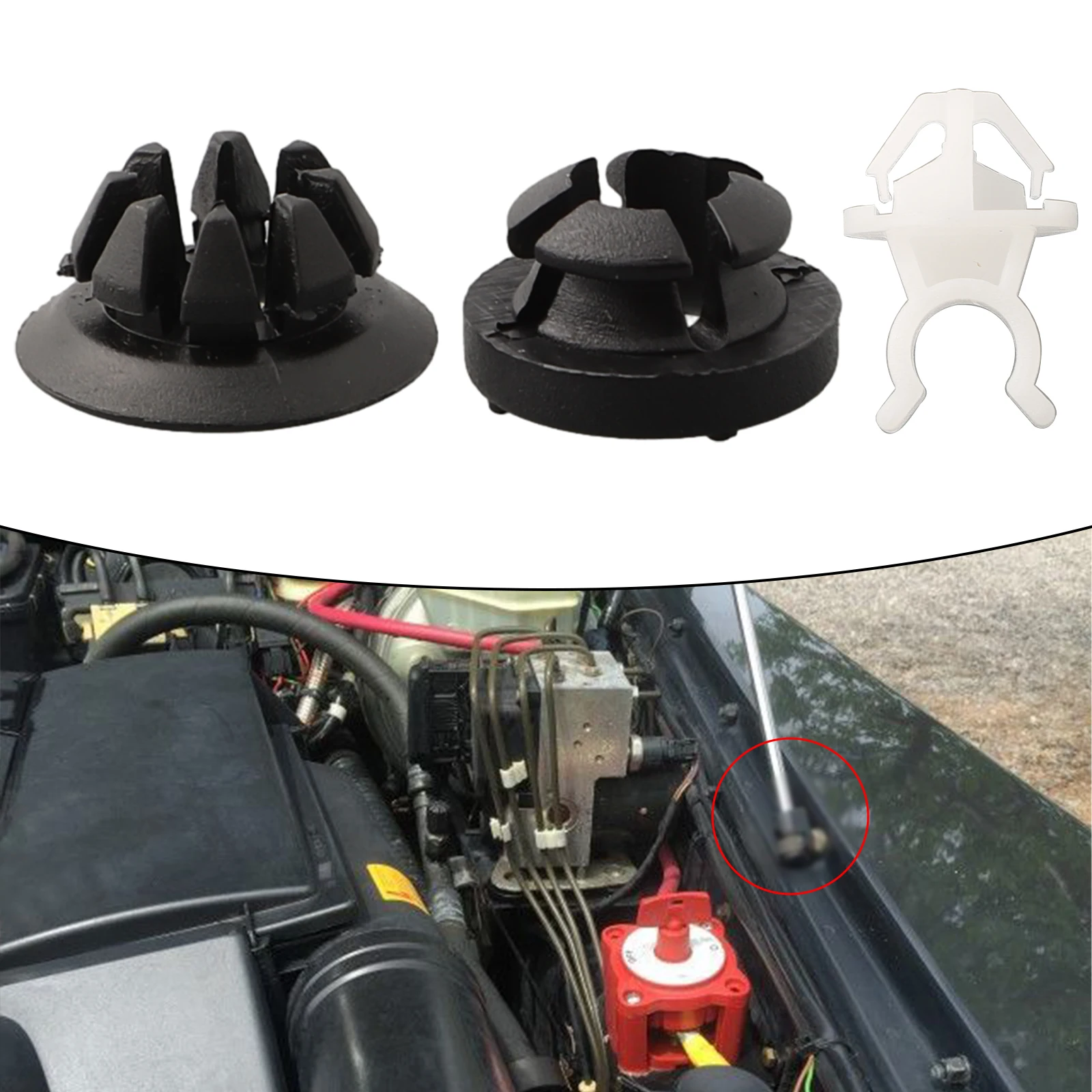3PCS Car Fastener Hood Bonnet Prop Rod Support Clip Hood Support Rod ...