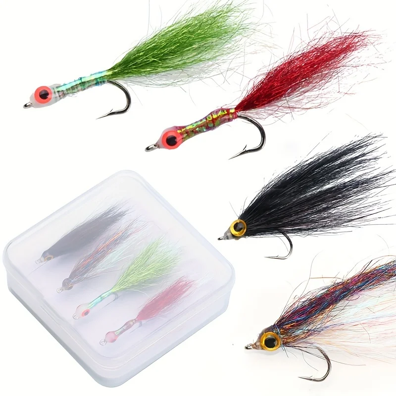 4Pcs-Premium-Hand-Tied-Fly-Fishing-Flies-Assortment-Fly-Box-Dry-Wet ...