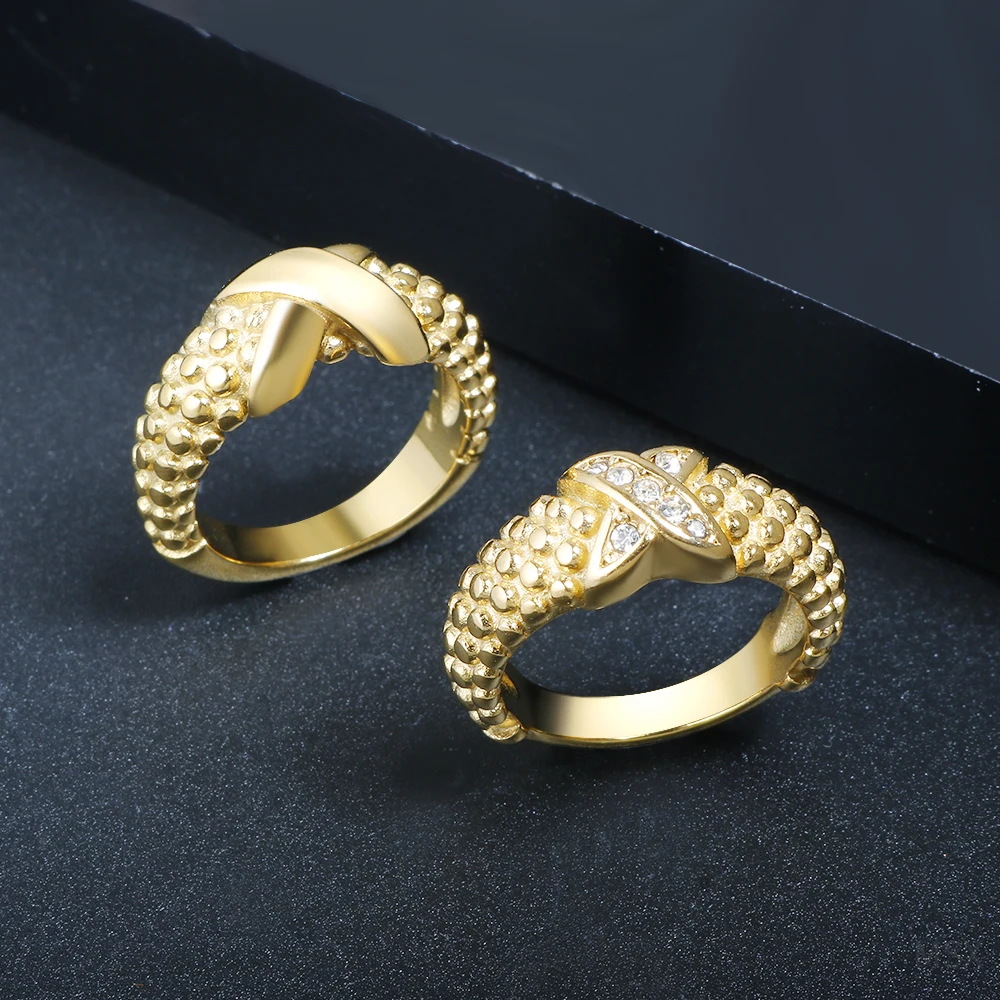 JOVO-LOVE-Exquisite-Two-Crossing-Twist-Accessories-Stainless-Steel ...