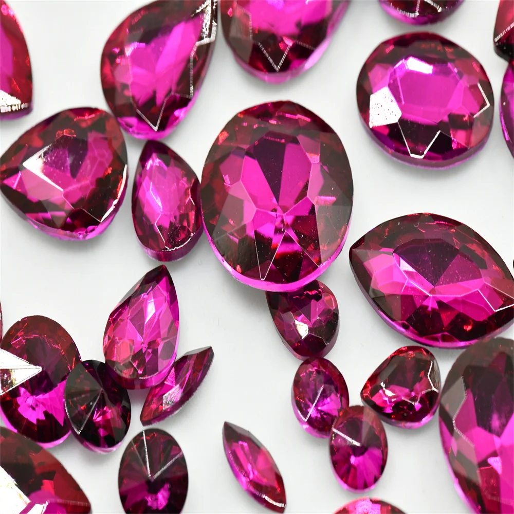 fuchsia-dyed-color-crystal-stones-to-make-crafts-nails-glue-on-Glass ...