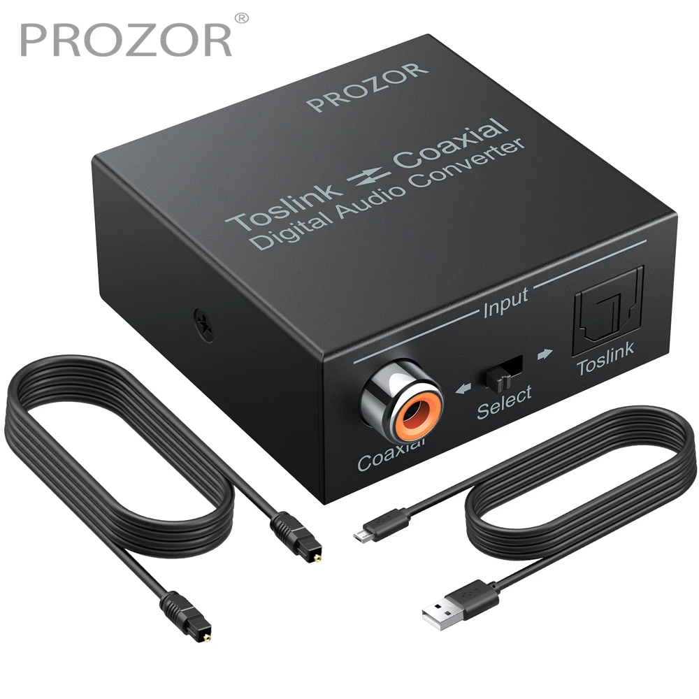 PROZOR-Digital-Audio-Converter-Optical-Toslink-to-Coaxial-and-Coaxial ...