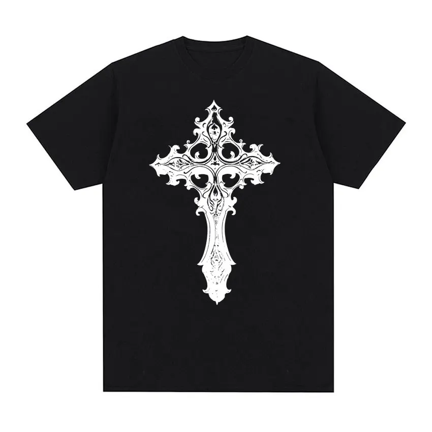 Opium-Faith-Emo-Cross-T-Shirt-Y2k-Christian-Gothic-Jesus-Tee-Shirt-Men ...