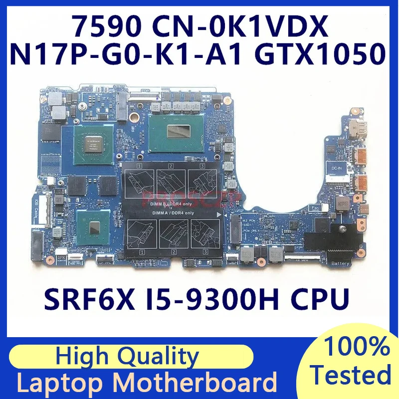 CN-0K1VDX 0K1VDX K1VDX 메인보드 DELL 7590 노트북 마더보드 NBL-N15-MB SRF6X I5 ...
