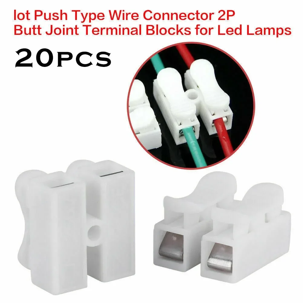 20pcs-CH2-Spring-Quick-Wire-Connectors-Cable-Clamps-Terminal-Block-LED ...