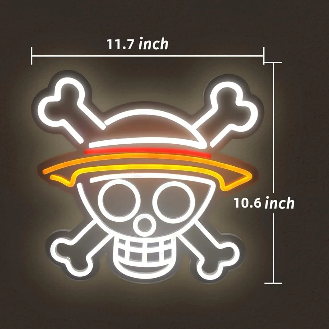 One Piece Neon Wall Light - Skull USB-Powered Sign
