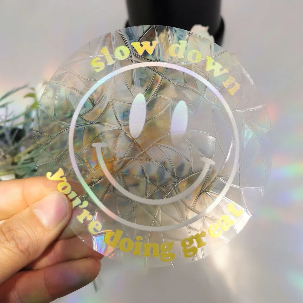 1pc Rps076 Smile Funny Sun Catcher Sticker Rainbow Prisms Sticker Prism ...