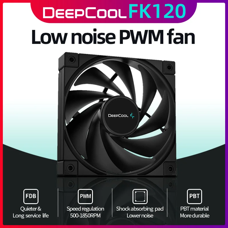 DeepCool FK120 1850 RPM Case Cooler Fan PWM Control In Liquid Cooler ...