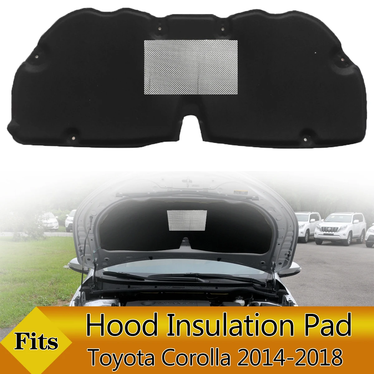 Front Engine Hood Insulation Pad Soundproof Mat Cover Foam Sound Heat ...