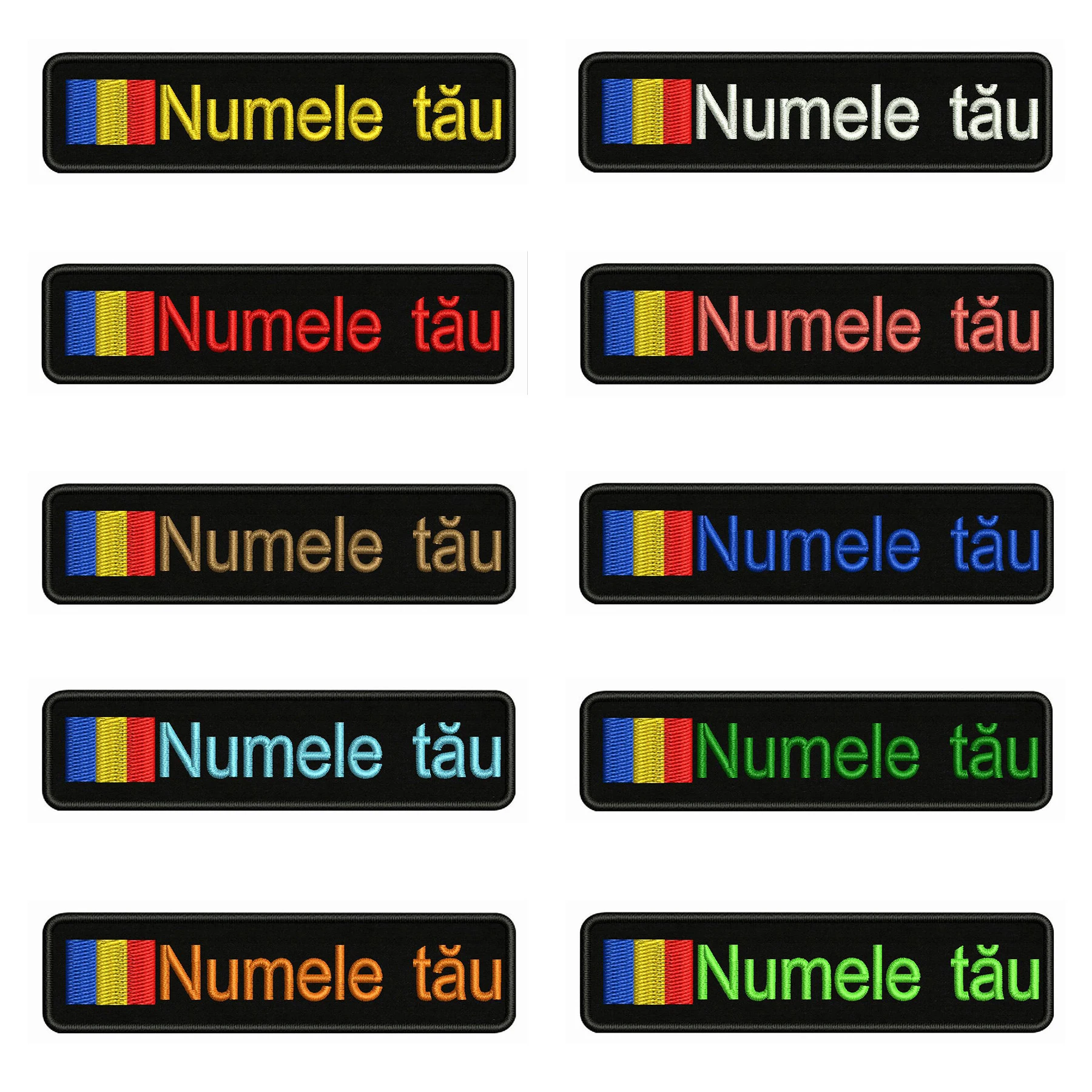 1PC-10cmx2-5cm-Romanian-Flag-Romania-Custom-Personalized-Name-Patch ...
