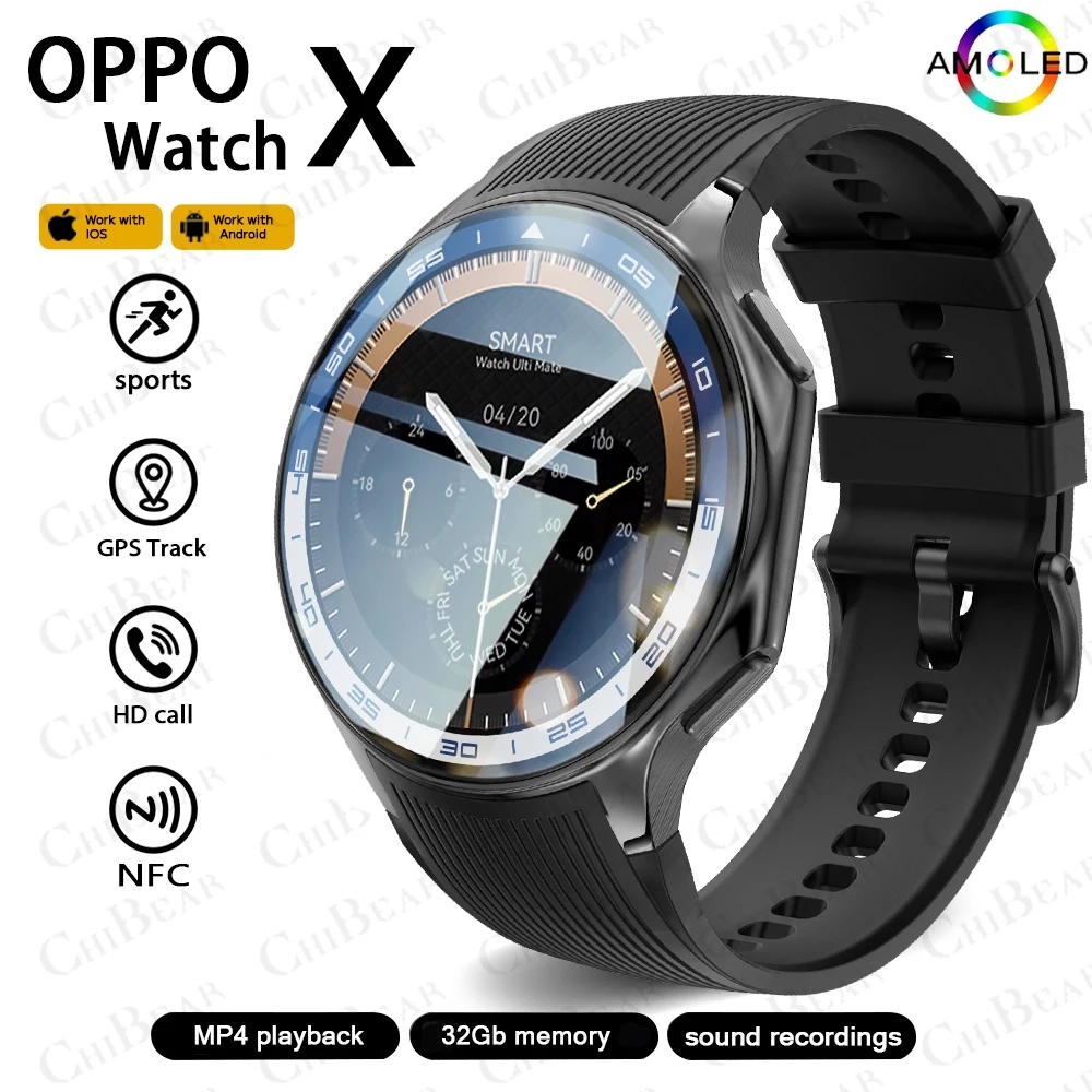 For OPPO Watch X Smartwatch Men 32GB Memory MP4 Player Recordable Album ...